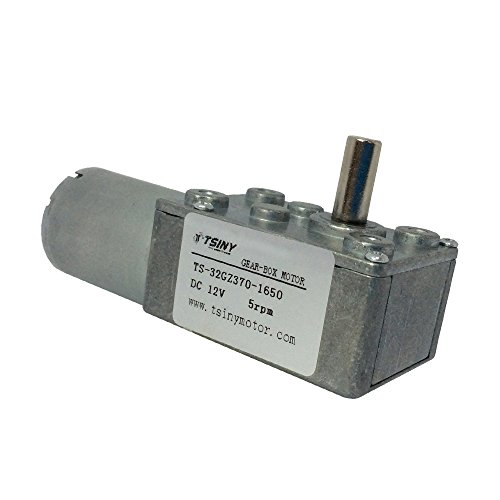 Bemonoc 12v 5rpm Dc Worm Reduction Geared Motor Ultra Low Speed ...