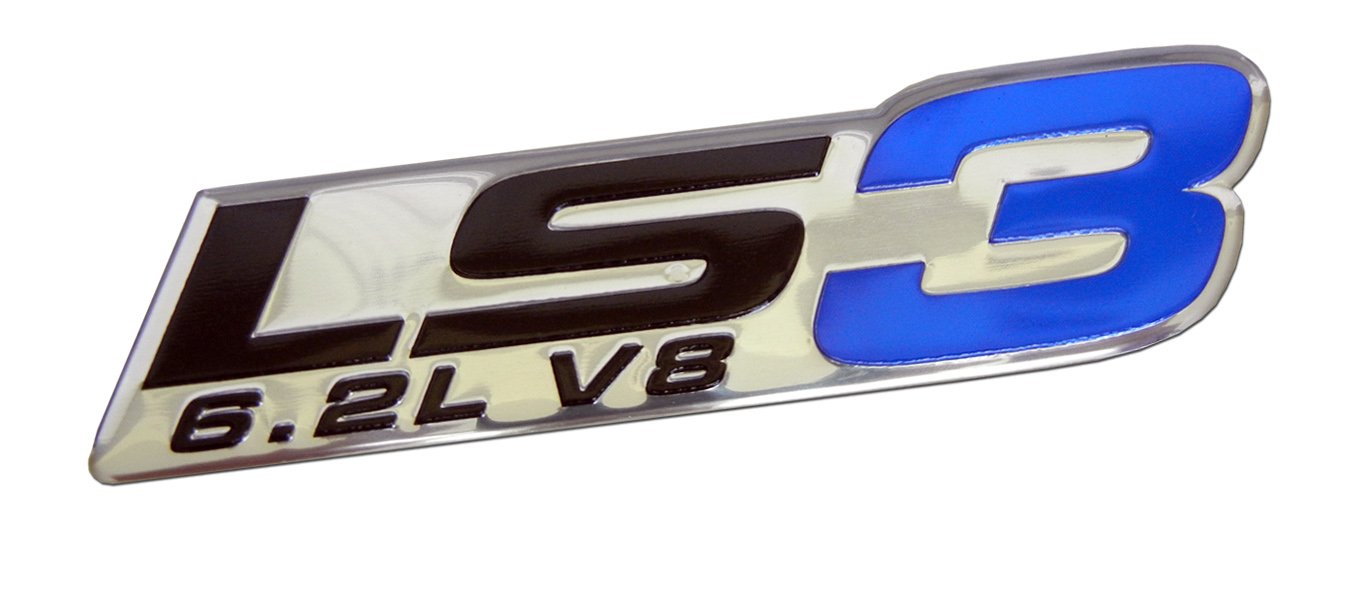 Ls3 6 2l V8 Blue Engine Emblem Badge Highly Polished Aluminum Chrome ...