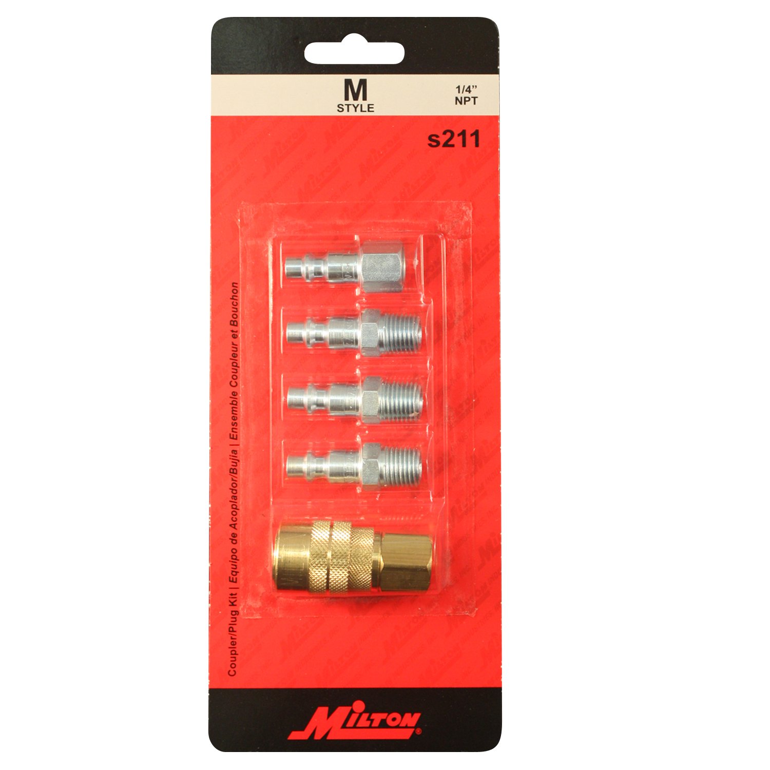 Milton S 211 1 4 Npt M Style Coupler And Plug Kit 5 Piece milton-s-211-1-4-npt-m-style-coupler-and-plug-kit-5-piece