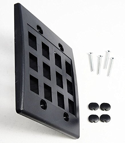 Keystone Wall Plate Double Gang 12-Port White RiteAV 1 Piece Flush Wall ...